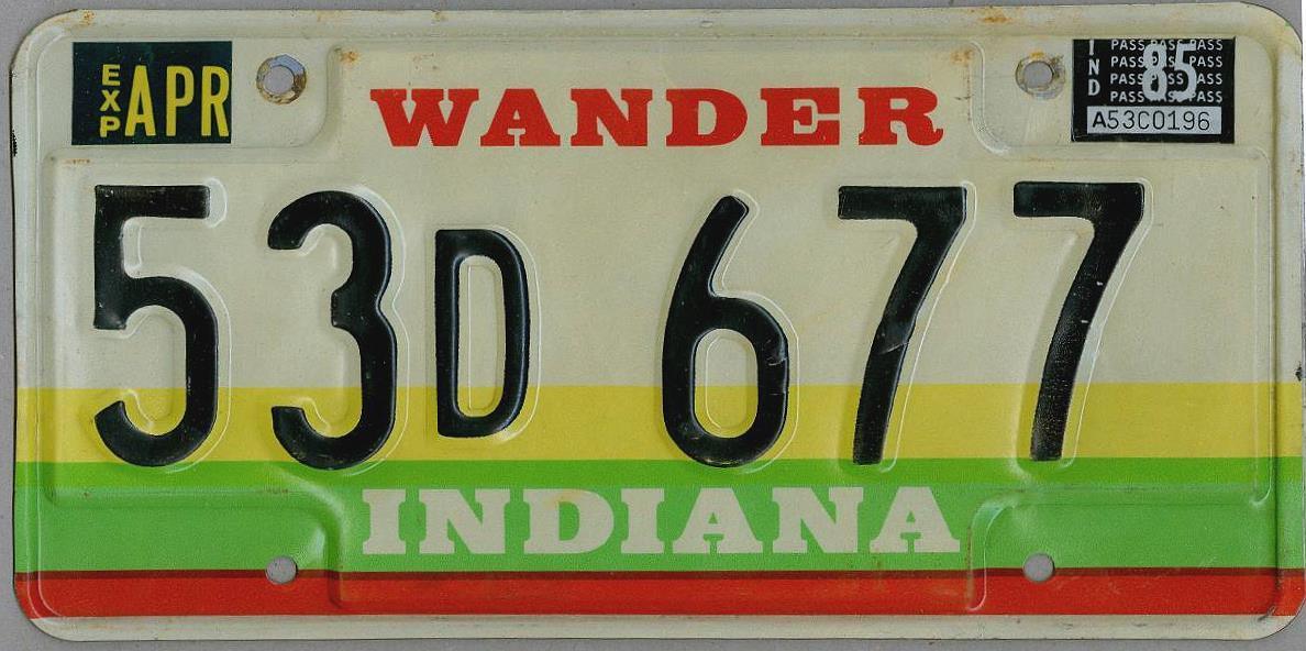 INDIANA (Wander) - Nummernschild US Autokennzeichen License Plate ...